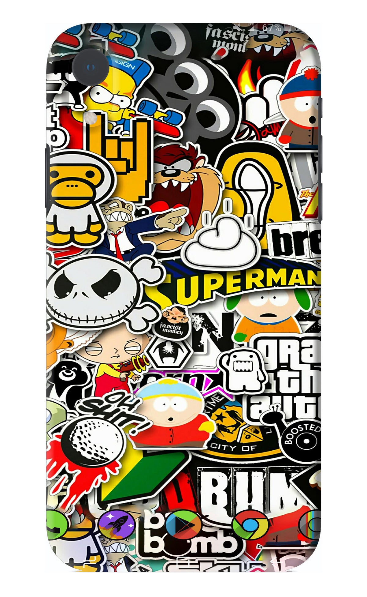 Sticker Bomb iPhone XR Back Skin Wrap | Only Rs.149 – SkinLelo