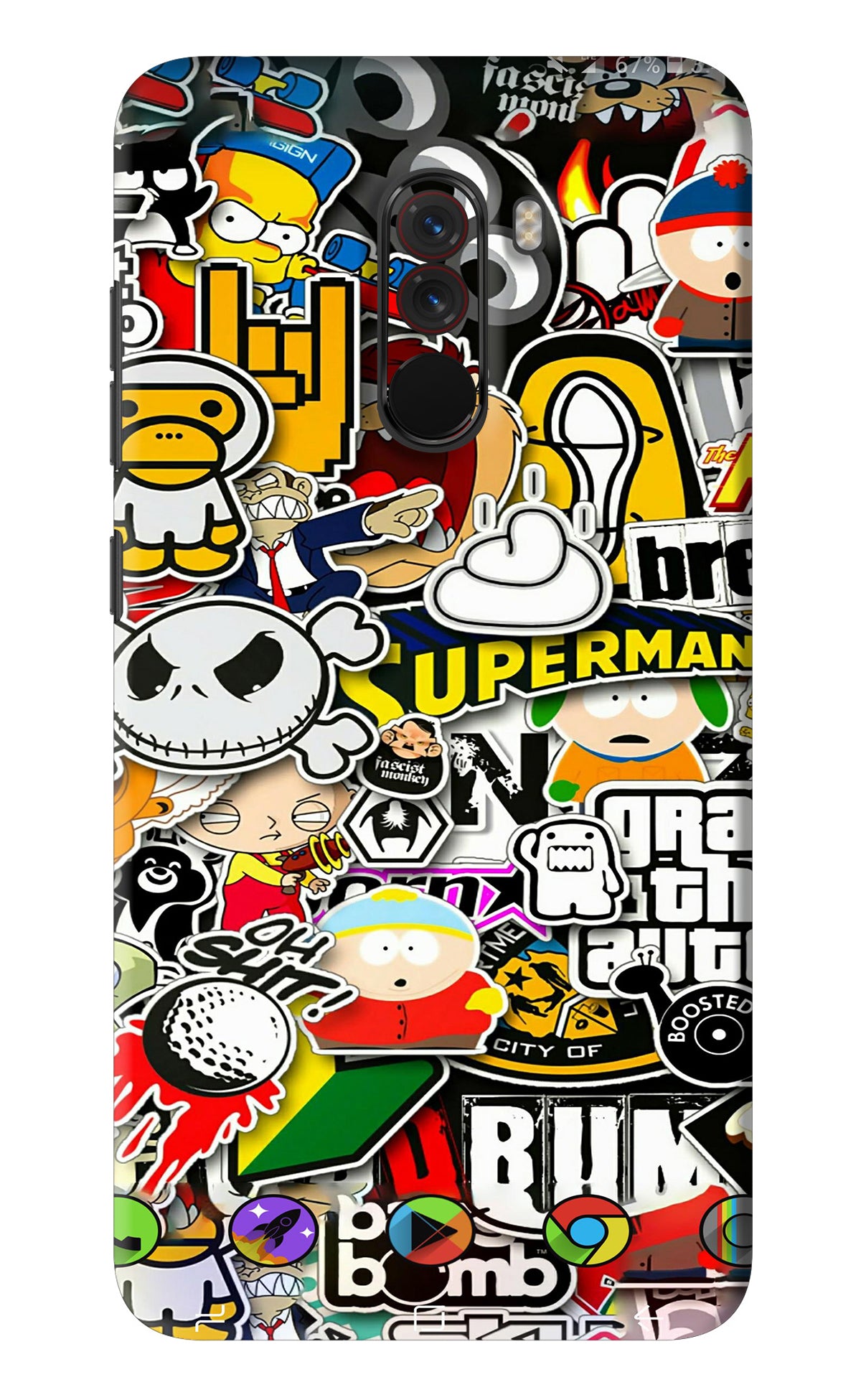 Sticker Bomb Poco F1 Back Skin Wrap | Only Rs.149 – SkinLelo