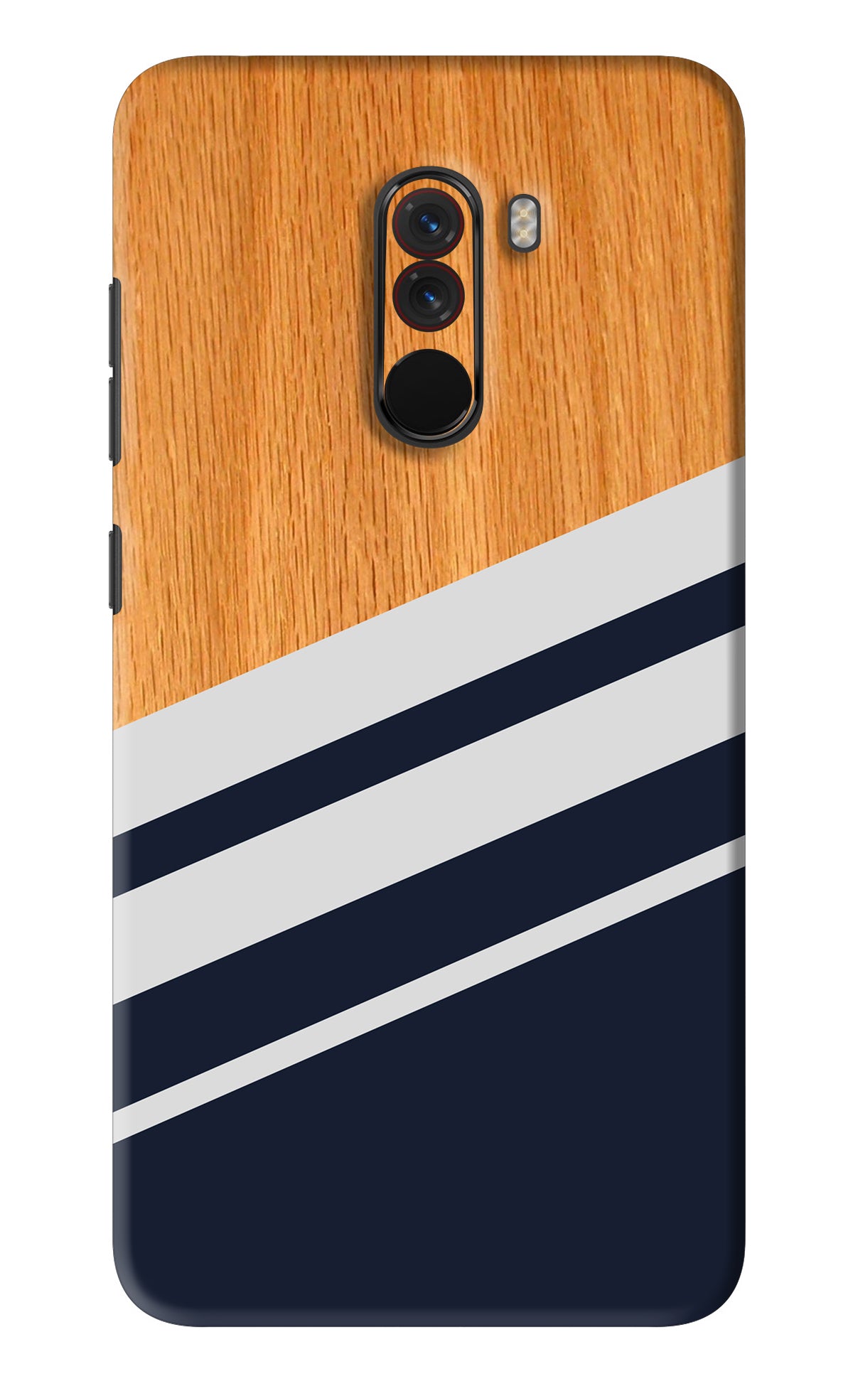 Black And White Wooden Poco F1 Back Skin Wrap | Only Rs.149 – SkinLelo