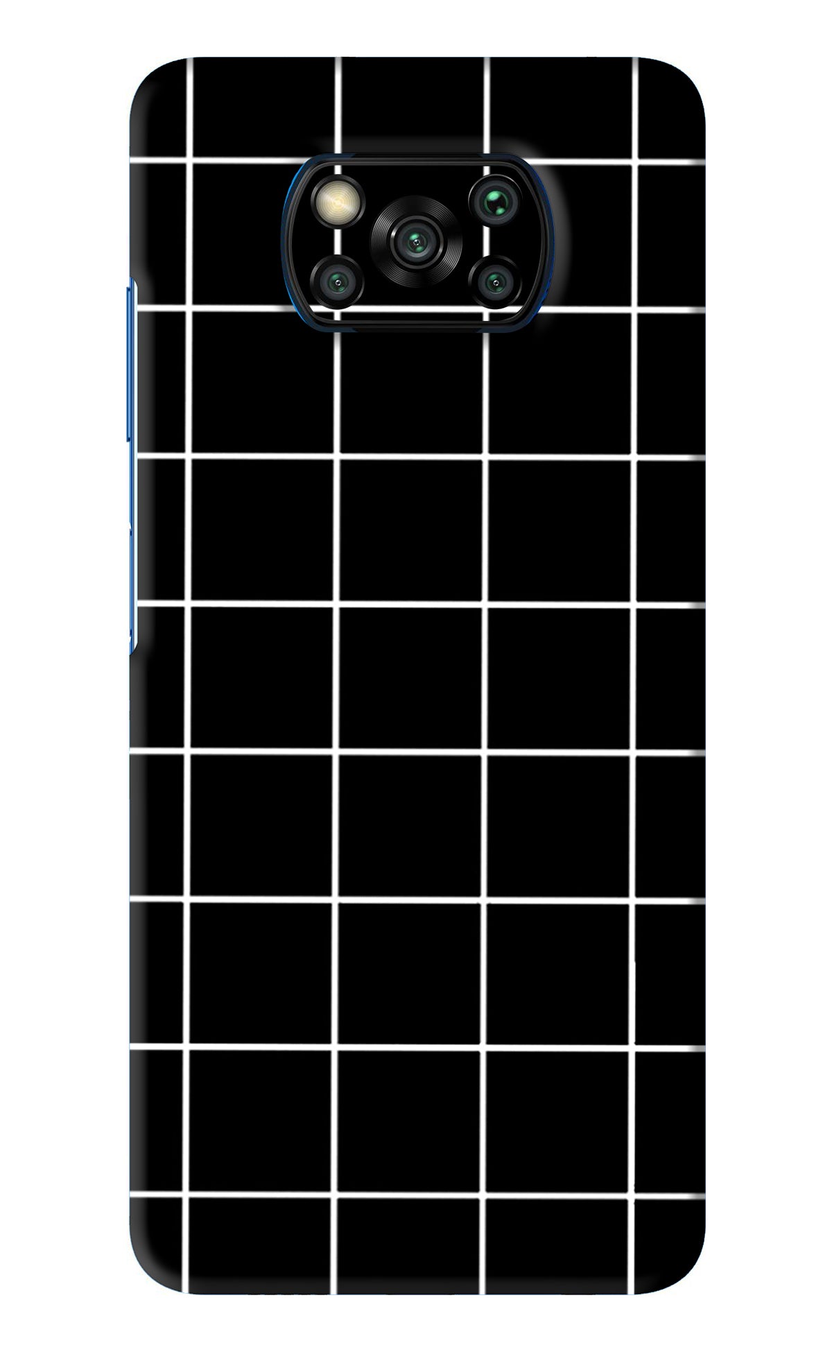 White Grid Poco X3 Back Skin Wrap | Only Rs.149 – SkinLelo