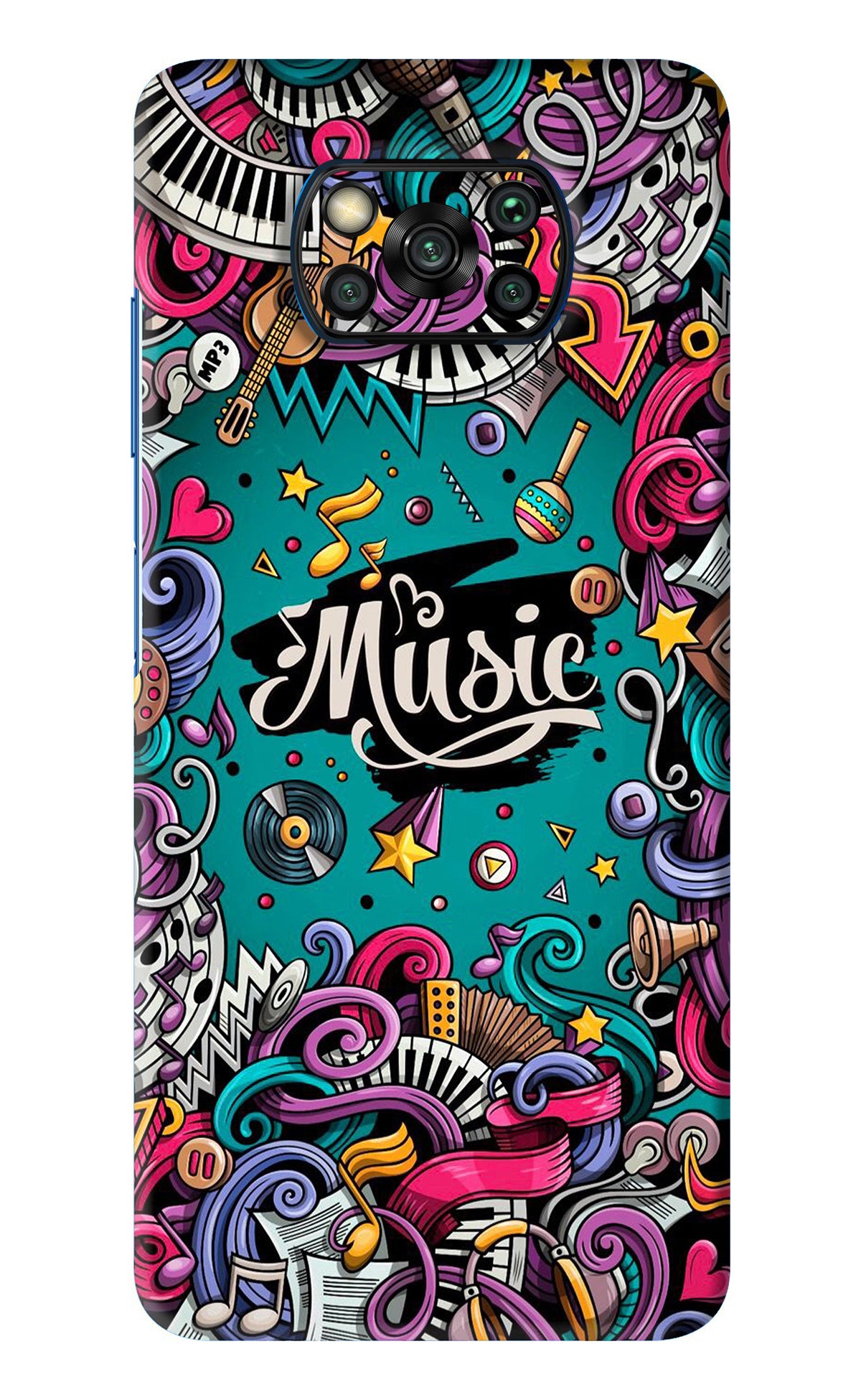 Music Graffiti Poco X3 Pro Back Skin Wrap | Only Rs.149 – SkinLelo