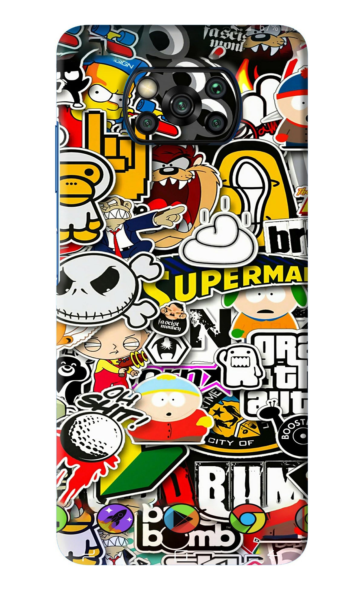 Sticker Bomb Poco X3 Pro Back Skin Wrap | Only Rs.149 – SkinLelo