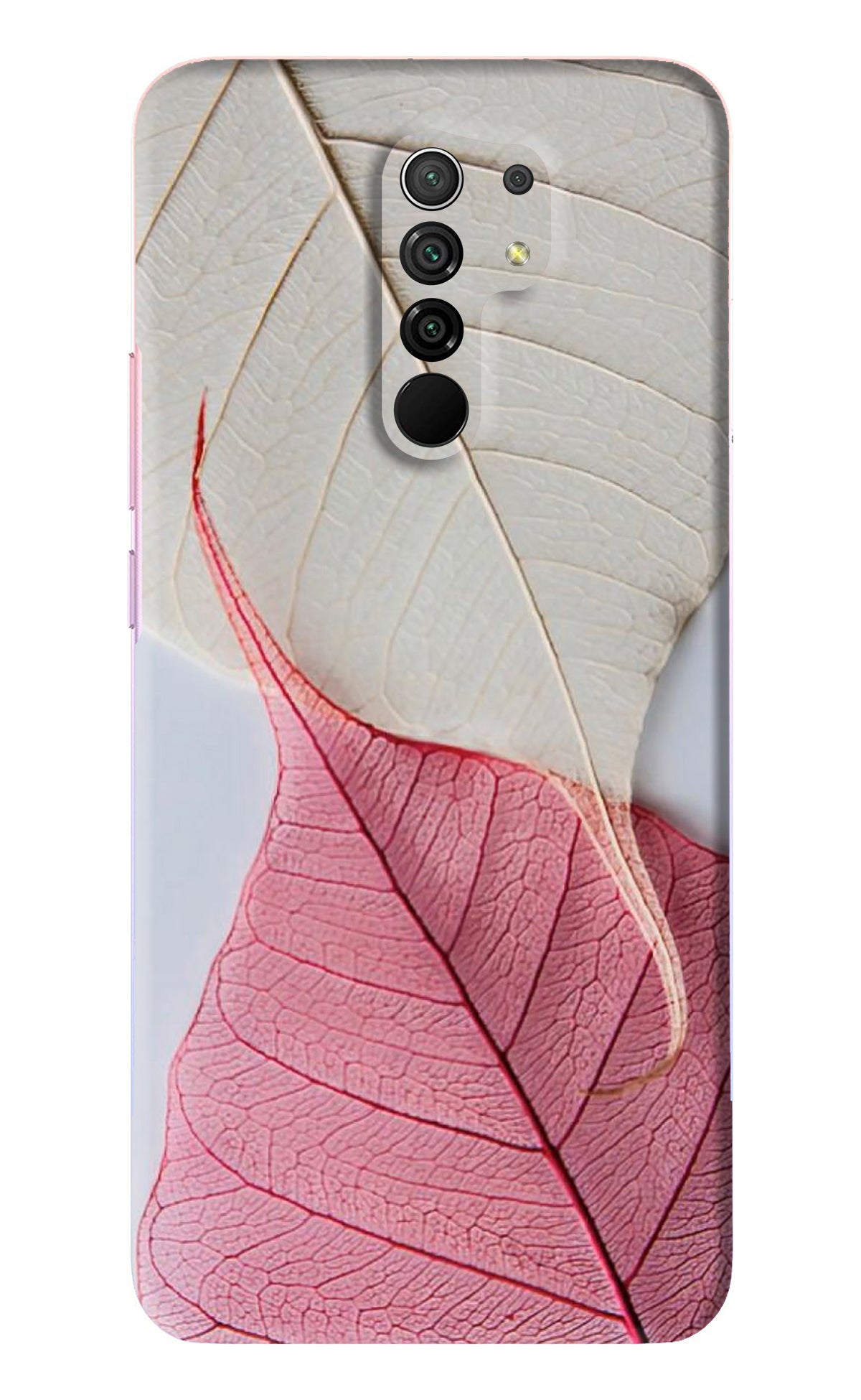 White Pink Leaf Xiaomi Redmi 9 Prime Back Skin Wrap | Only Rs.149 ...