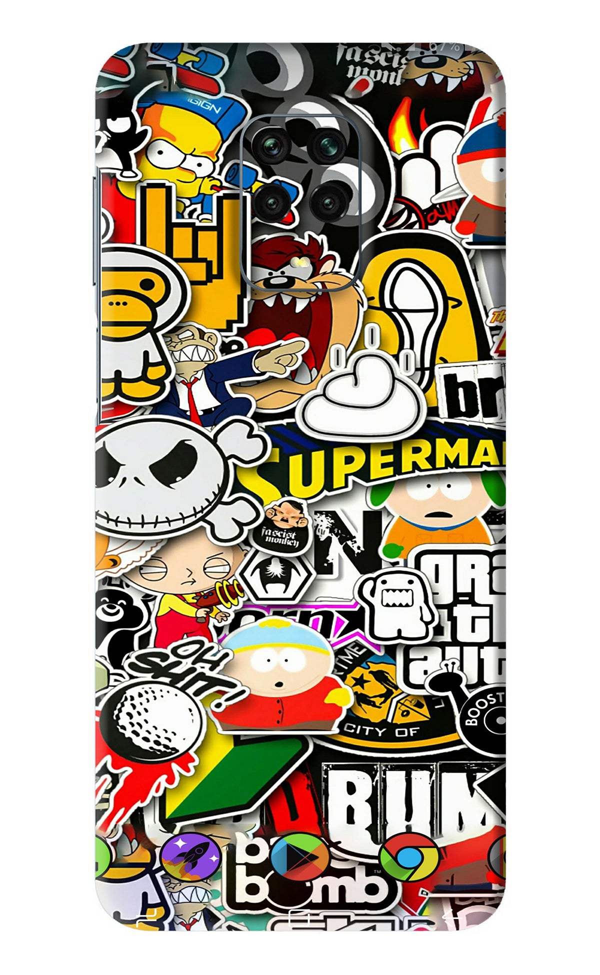 Sticker Bomb Xiaomi Redmi Note 9 Pro Back Skin Wrap | Only Rs.149 ...