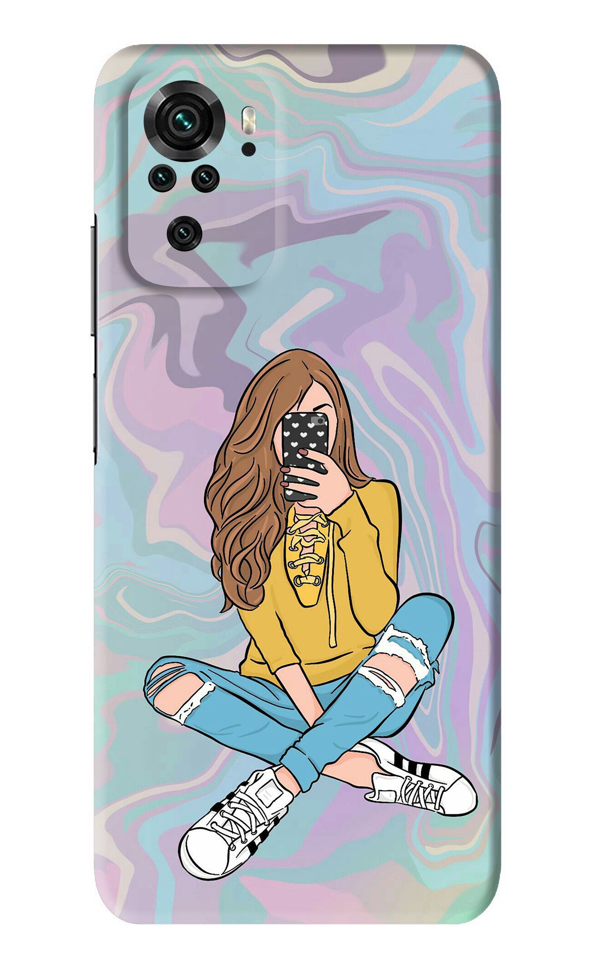 Selfie Girl Xiaomi Redmi Note 10S Back Skin Wrap | Only Rs.149 – SkinLelo