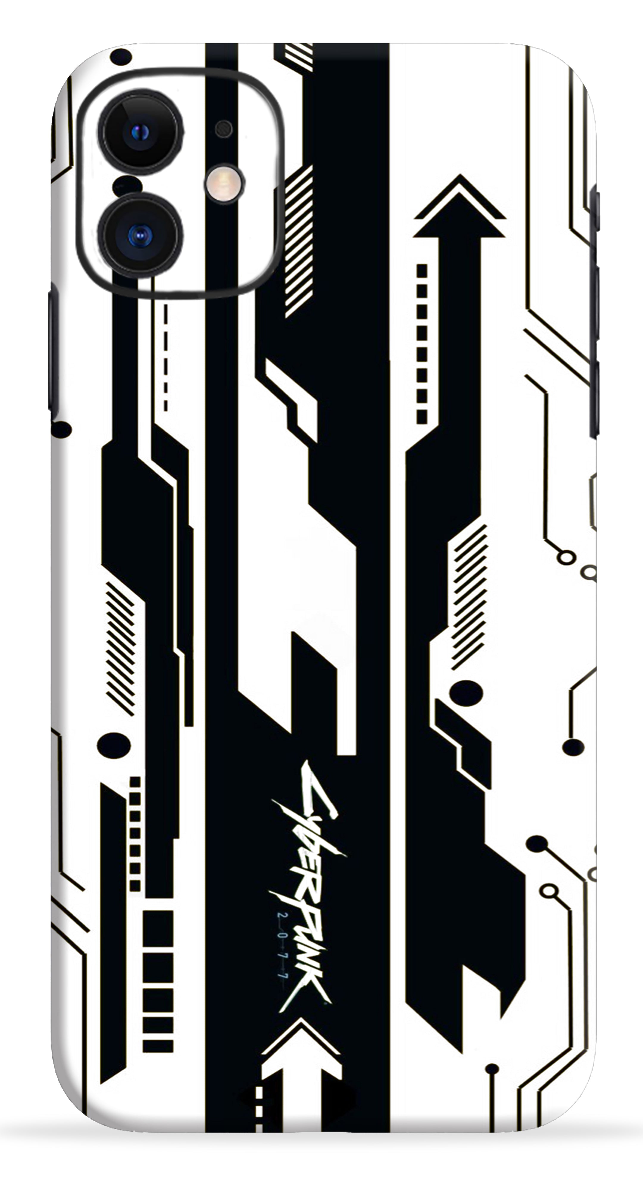 Cyberpunk White And Black Mobile Skin Wrap | Premium Quality Wraps ...
